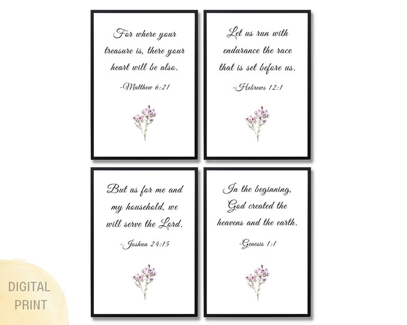101 Bible Verses Printable Gallery Wall Art Set for Christian Home ...