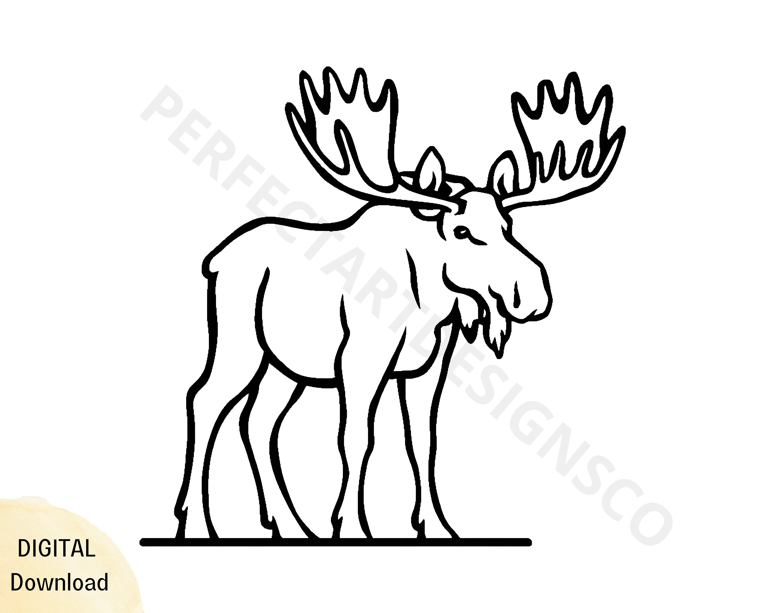 Moose Outline Svg, Moose Clipart, Moose Svg for Shirt, Svg File for ...