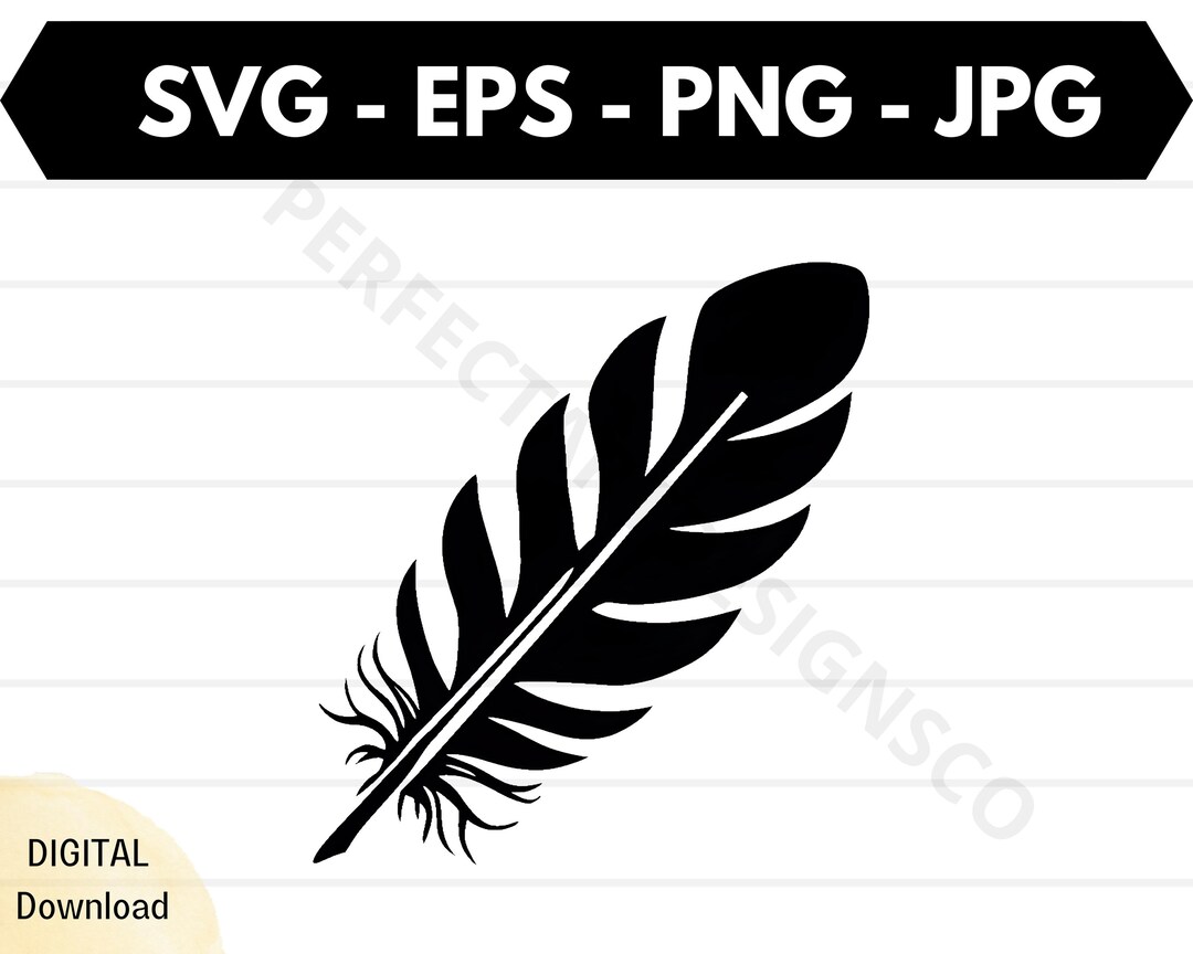 Eagle Feather Silhouette Svg File, Eagle Feather Cutting Svg File for ...