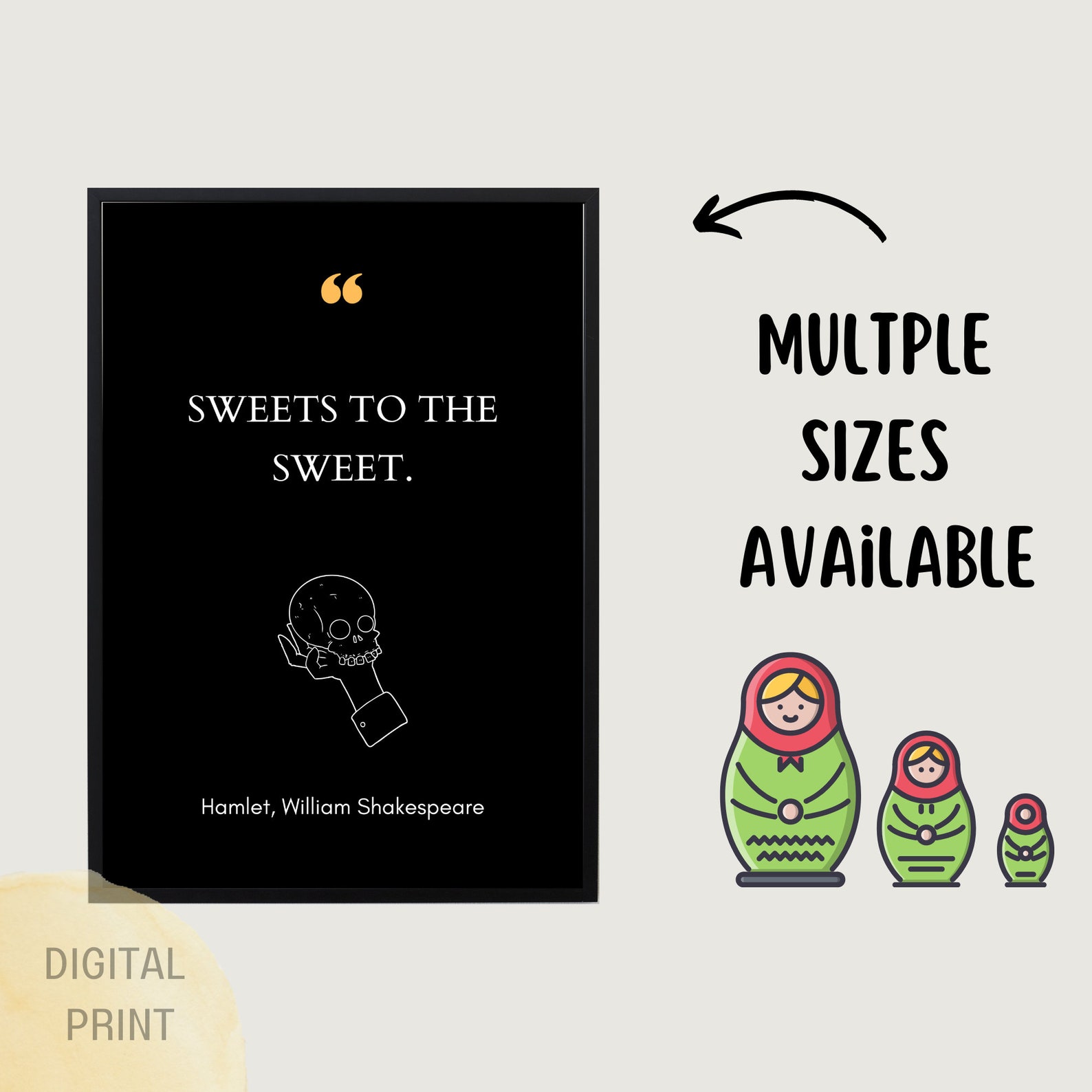 Shakespeare Hamlet Wall Art, Hamlet Quotes Posters English Classroom ...