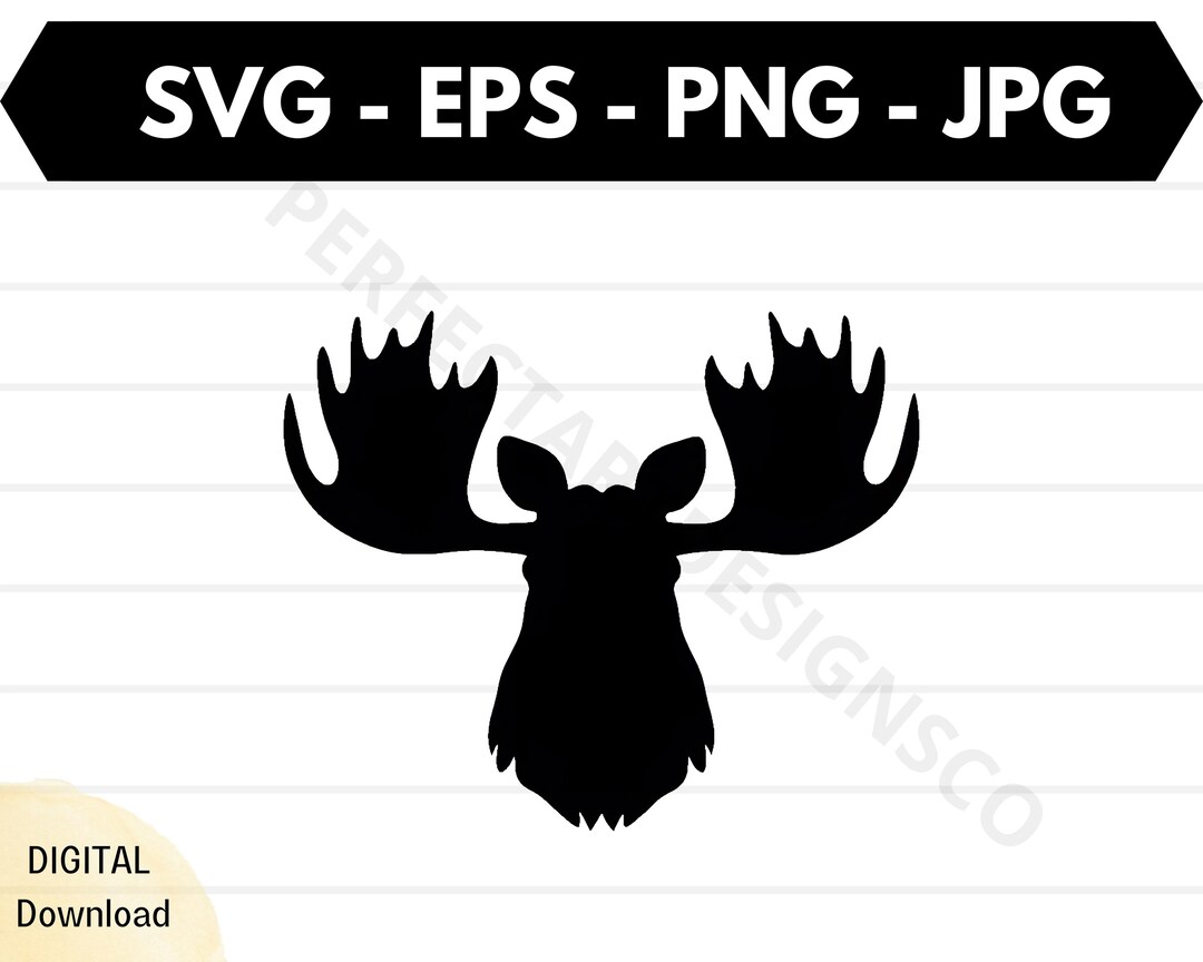 Moose Antlers Silhouette Svg File, Moose Antlers Cutting Svg File for ...