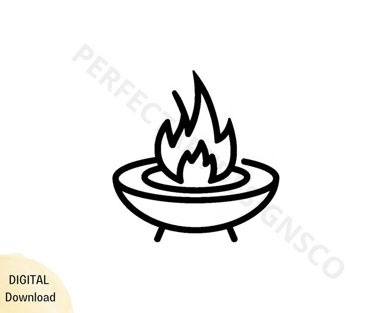Fire Pit Icon Svg Cut File for Cricut, Silhouette, Fire Pit Sign ...