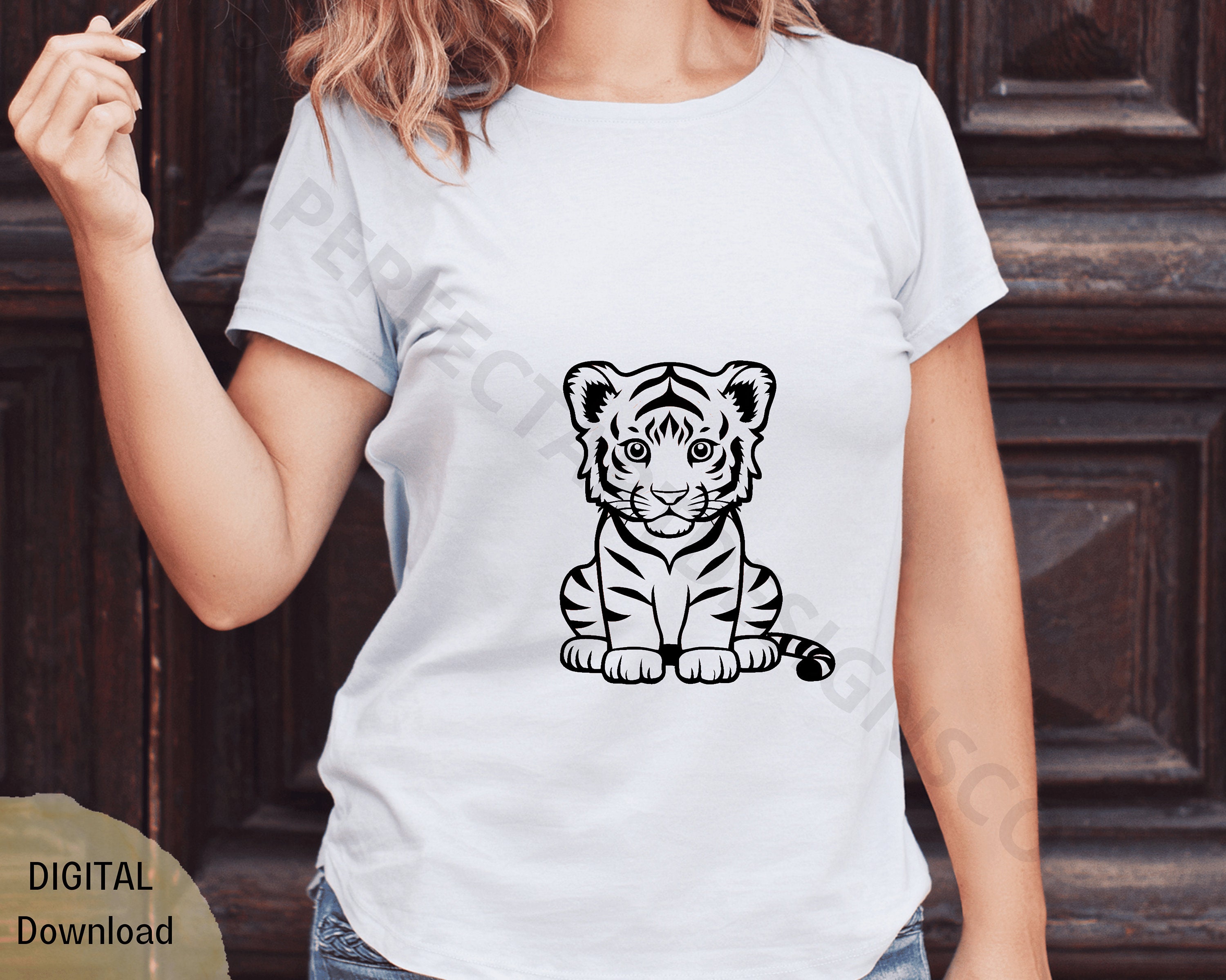 Tiger Cub Outline Svg, Tiger Cub Clipart, Tiger Cub Svg for Shirt, Svg ...