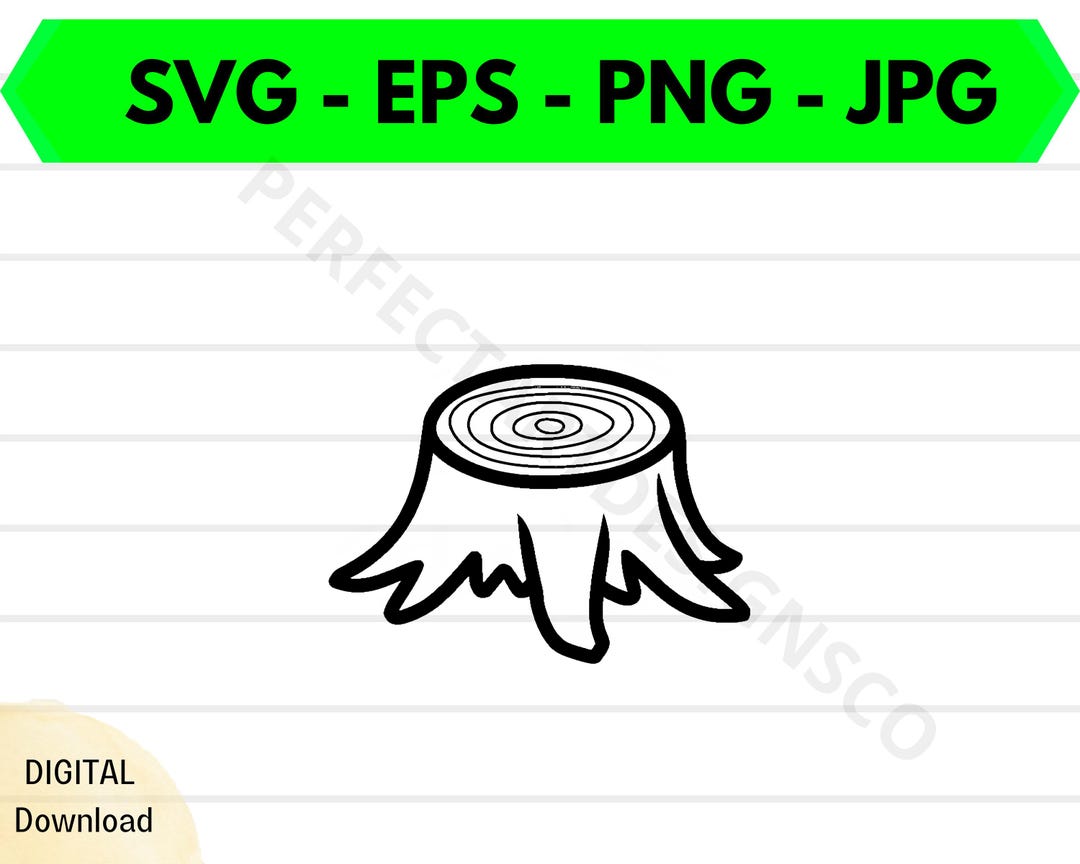 Stump Outline Svg File, Stump Cutting Svg File for Cricut, Stump ...
