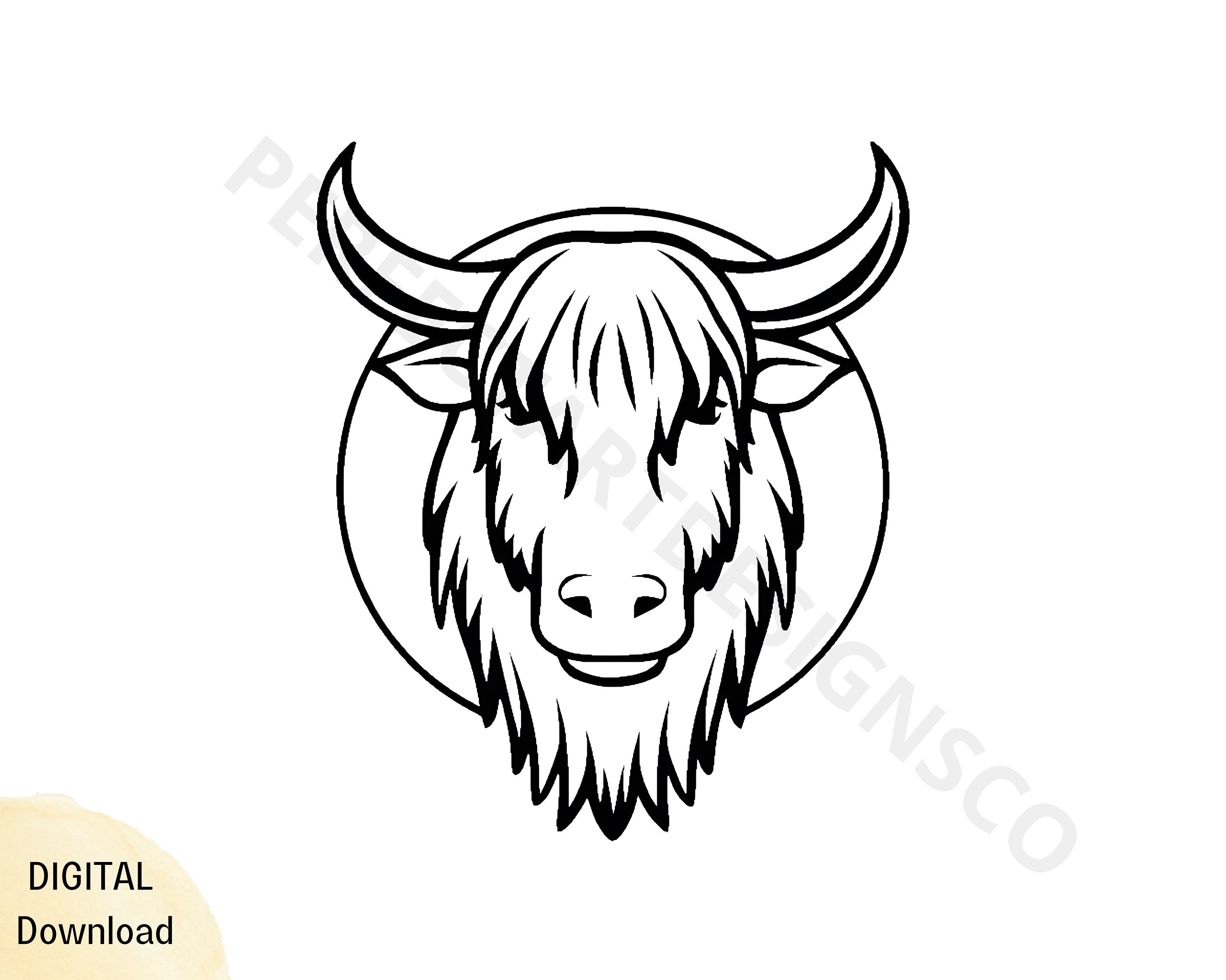 Yak Outline Svg, Yak Clipart, Yak Svg for Shirt, Svg File for Cricut ...