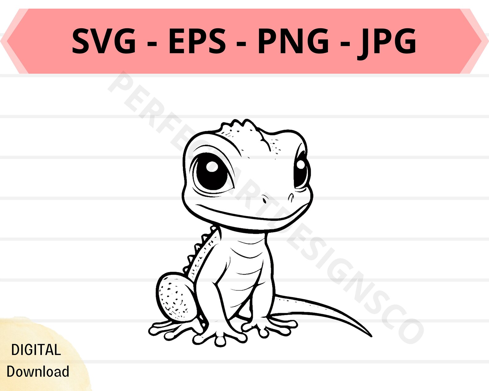 Cute Lizard Svg File, Baby Lizard Outline Svg, Lizard Clipart Svg ...