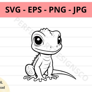 Cute Lizard Svg File, Baby Lizard Outline Svg, Lizard Clipart Svg ...