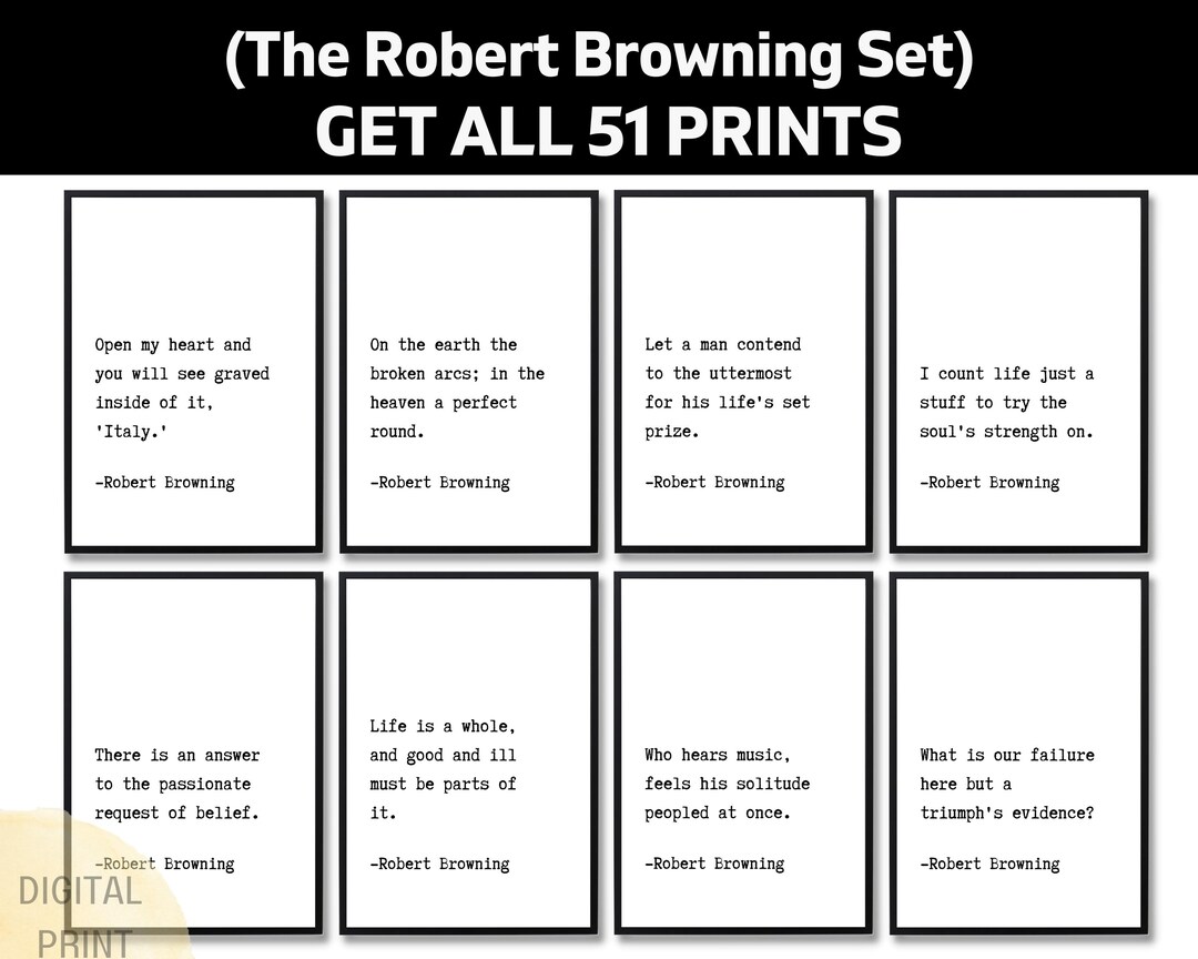 51 Robert Browning Quotes, Printable Victorian Poetry Art, Romantic ...