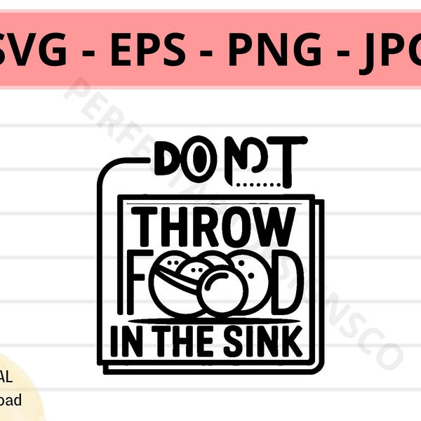 No Food in Sink Sign - Etsy