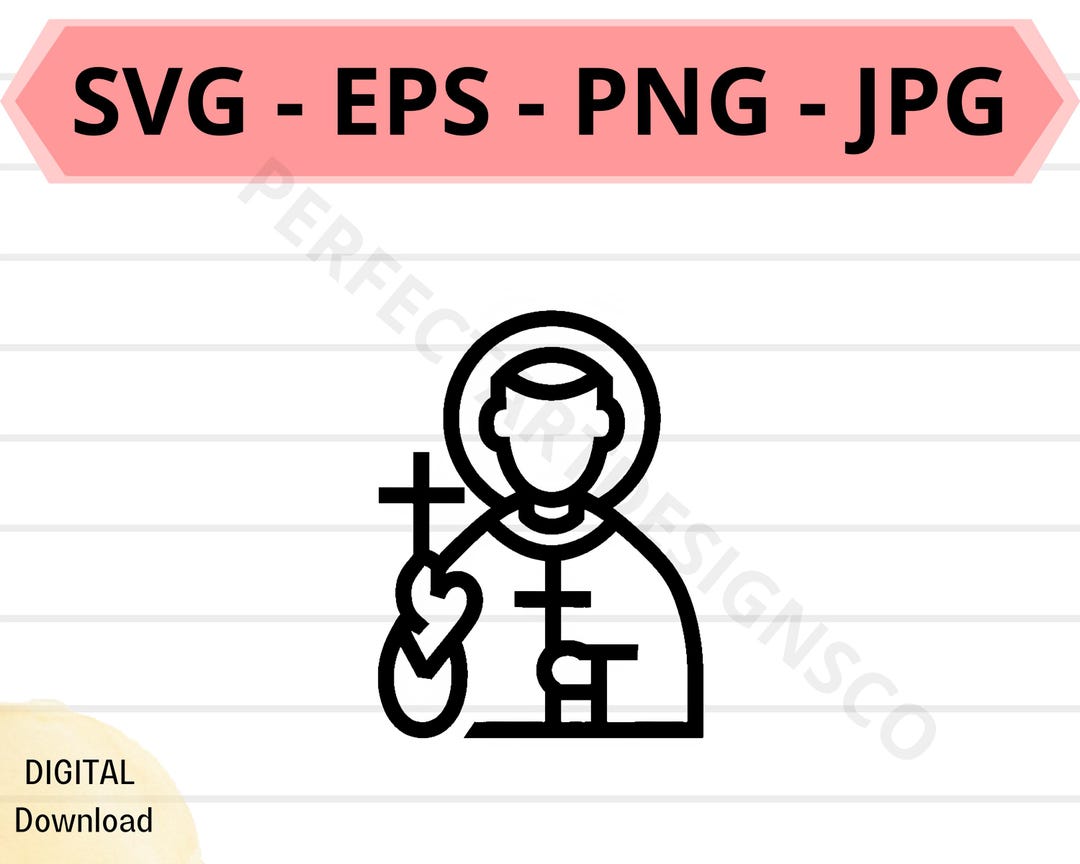 St Anthony Icon Svg Cut File for Cricut, Silhouette, St Anthony Sign ...