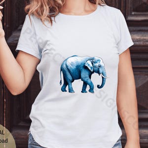Blue Elephant Watercolor Png Printable Download, Blue Elephant High ...