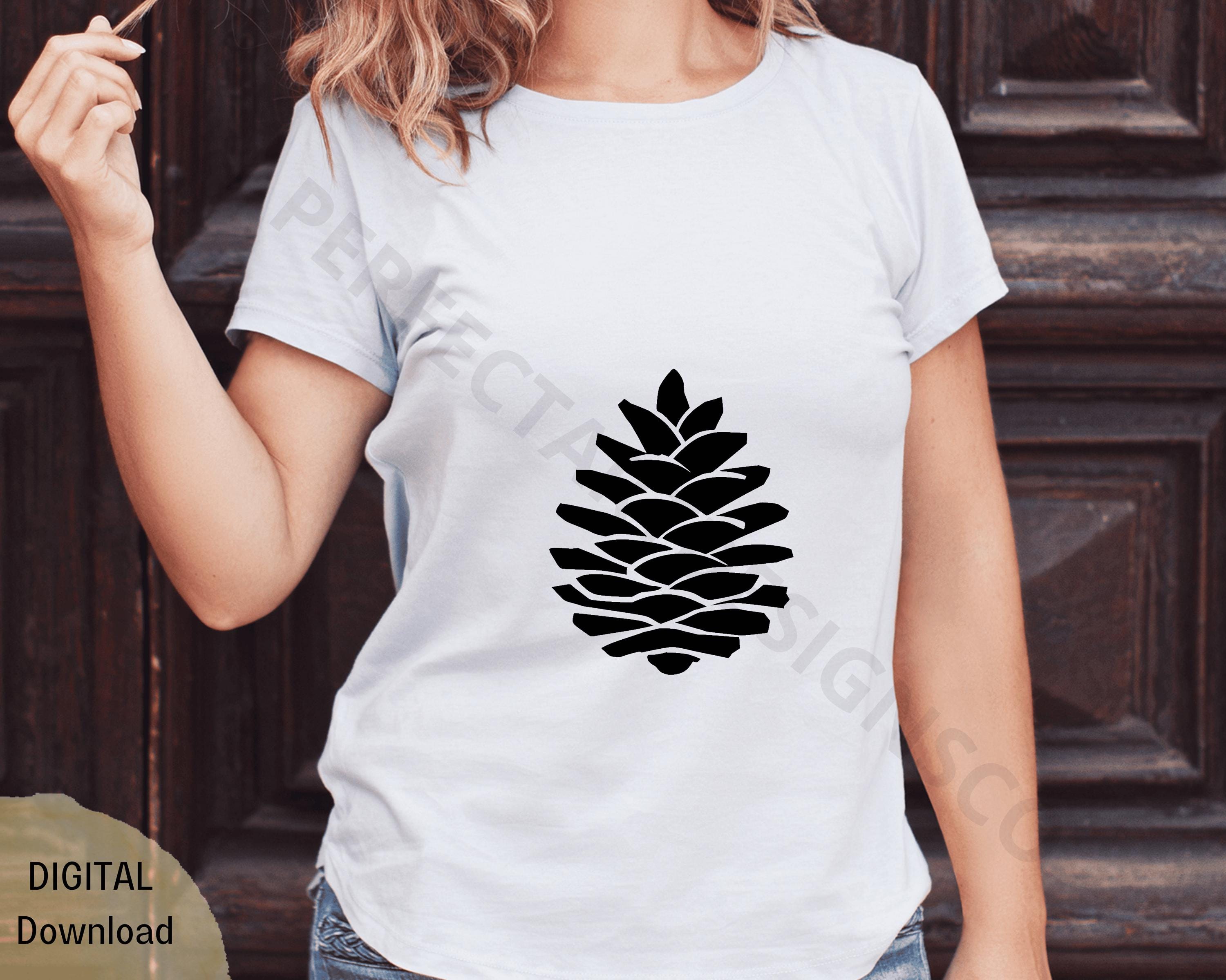 Pinecone Silhouette Svg File, Pinecone Outline Clipart Svg, Pinecone Cutting Svg File for Cricut ...