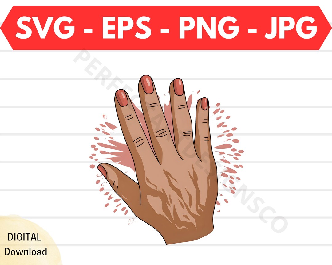 Hand Svg, Hand Vector, Hand Svg File for Cricut, Hand Outline, Hand ...