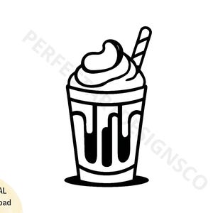 Milkshake Outline Svg, Milkshake Clipart, Milkshake Svg for Shirt, Svg ...