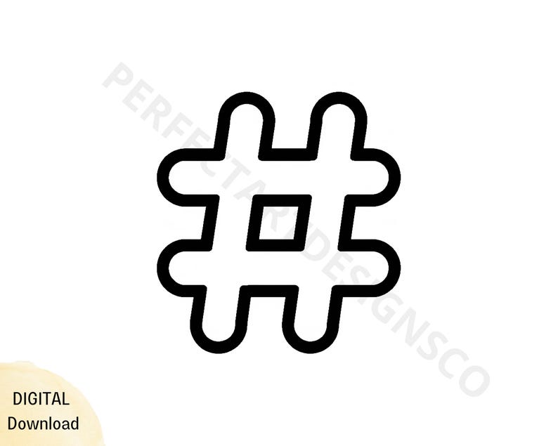 Hashtag Outline Svg, Hashtag Cricut Cutfile, Hashtag Shirt Design ...