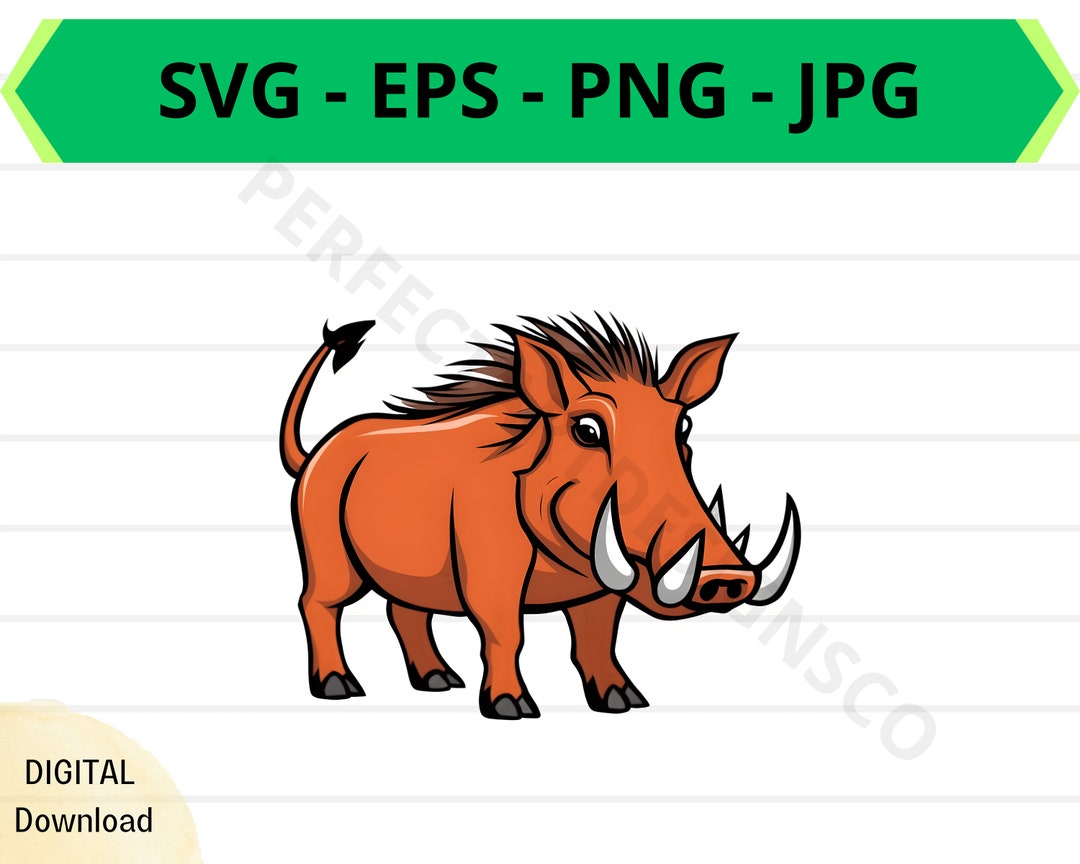 Warthog Svg, Warthog Clipart, Warthog Svg for Shirt, Svg File for Cricut, Silhouette, Warthog ...
