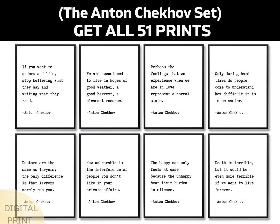 51 Anton Chekhov Quotes, Printable Wall Art, Russian Playwright Digital ...