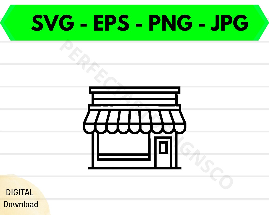 Storefront Outline Svg, Storefront Cricut Cutfile, Storefront Shirt ...