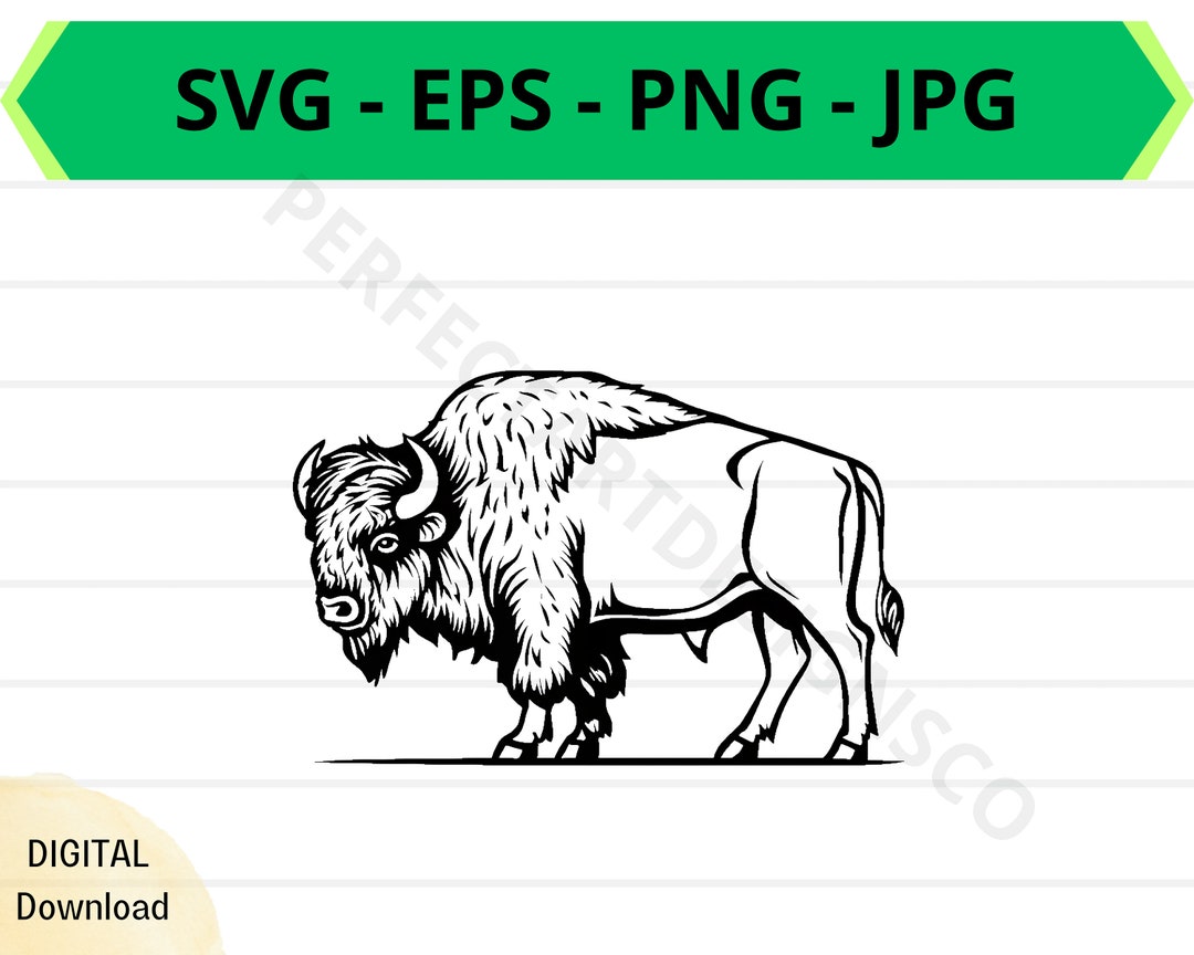 Bison Outline Svg, Bison Clipart, Bison Svg for Shirt, Svg File for ...