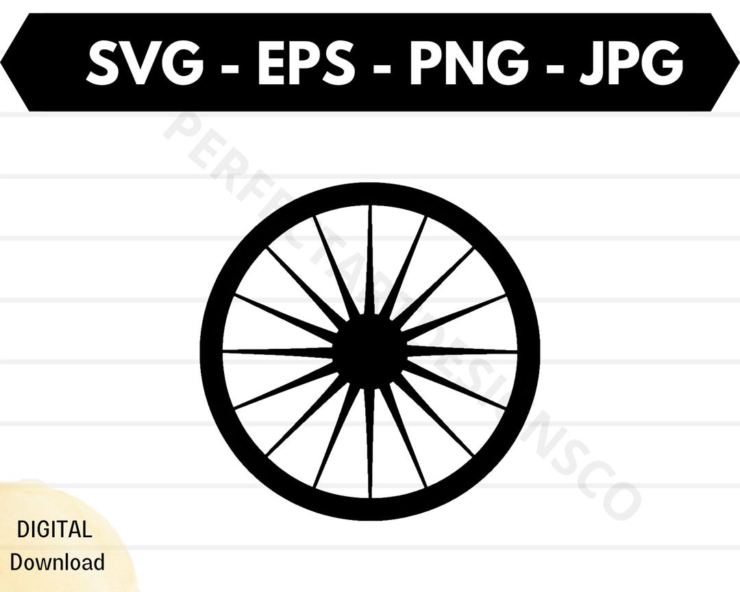Wagon Wheel Silhouette Svg File, Wagon Wheel Outline Clipart Svg, Wagon ...