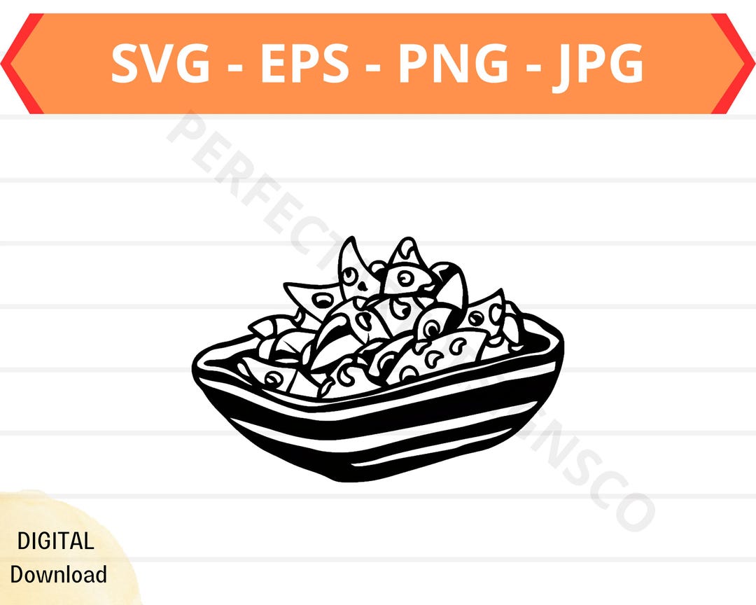 Nachos Outline Svg, Nachos Clipart, Nachos Svg for Shirt, Svg File for ...