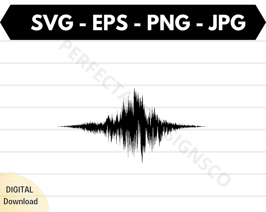 Sound Wave Silhouette Svg, Sound Wave Clipart, Sound Wave Svg File for ...