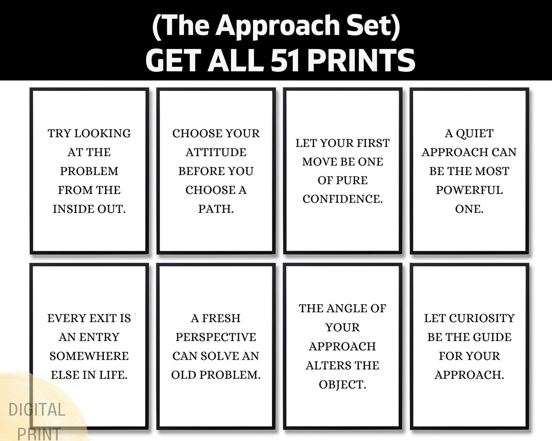 51 Mindset & Approach Quote Prints, New Perspective Wall Art ...