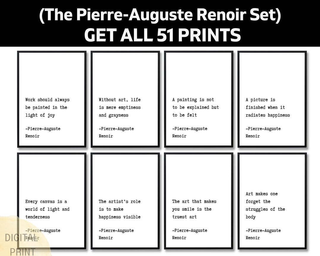 51 Pierre-auguste Renoir Quotes, Impressionist Painter Wall Art, Famous ...