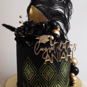 Graduation Cake Topper, Customized Congratulations Caketopper, Graduate ...