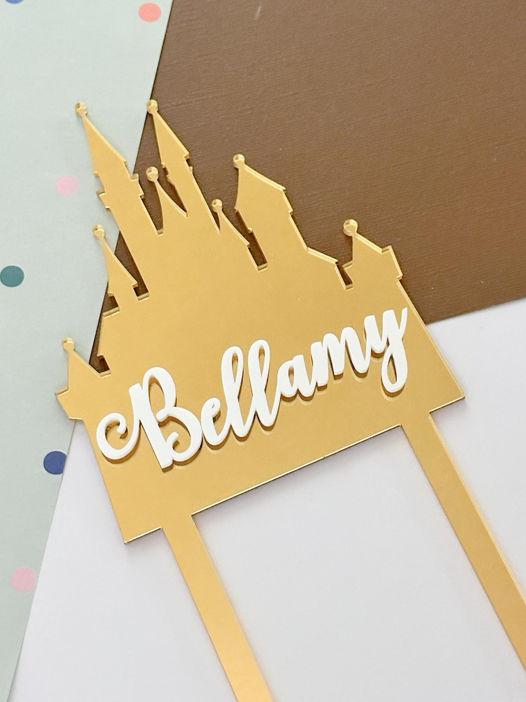 Disney Style Castle Cake Topper / Princess Cake / Acrylic Cake Topper ...