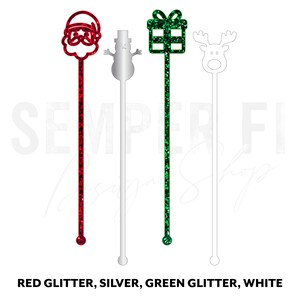 Christmas Drink Stirrers, Holiday Swizzle Sticks, Acrylic Santa ...