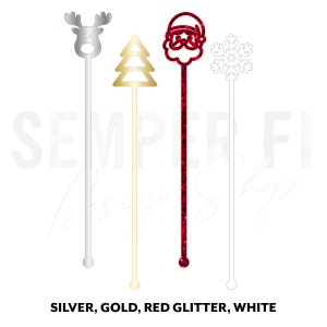 Christmas Drink Stirrers, Holiday Swizzle Sticks, Acrylic Santa ...