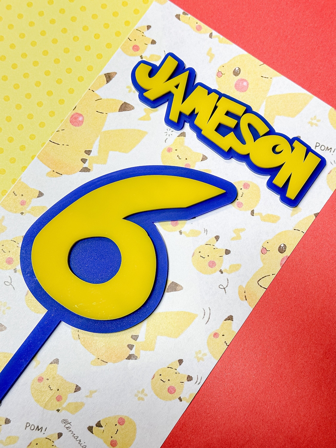 Pokemon Birthday Cake Topper Acrylic Pokemon Charm - Etsy