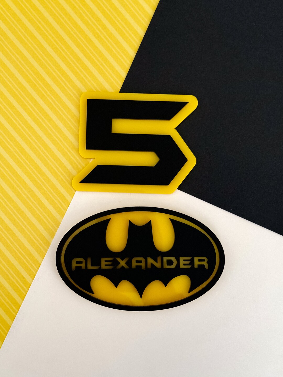Batman Style Cake Charm / Caped Crusader Cake / Name Charm / Custom ...