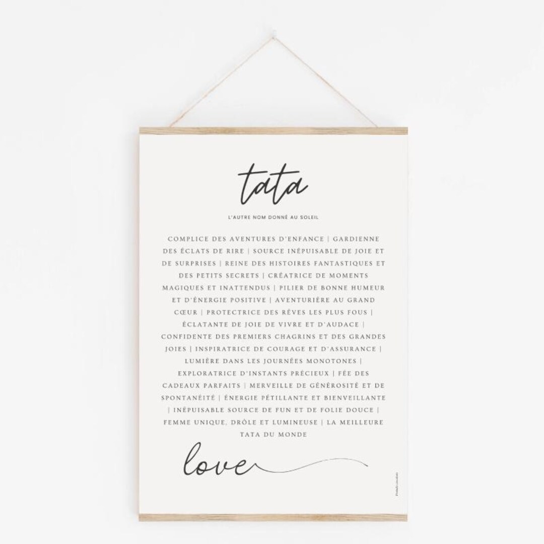 Tata Definition Poster - Gift for an Aunt - Emotional and Original ...