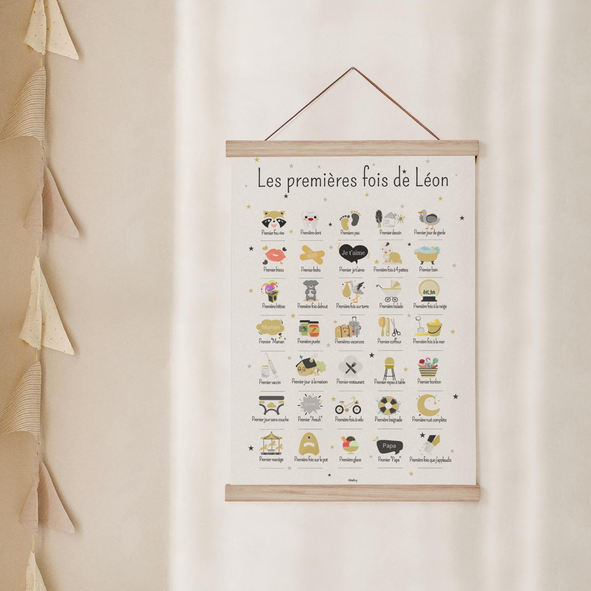 Baby's Firsts Poster, Personalized Poster, Baby Shower Gift, Unisex ...