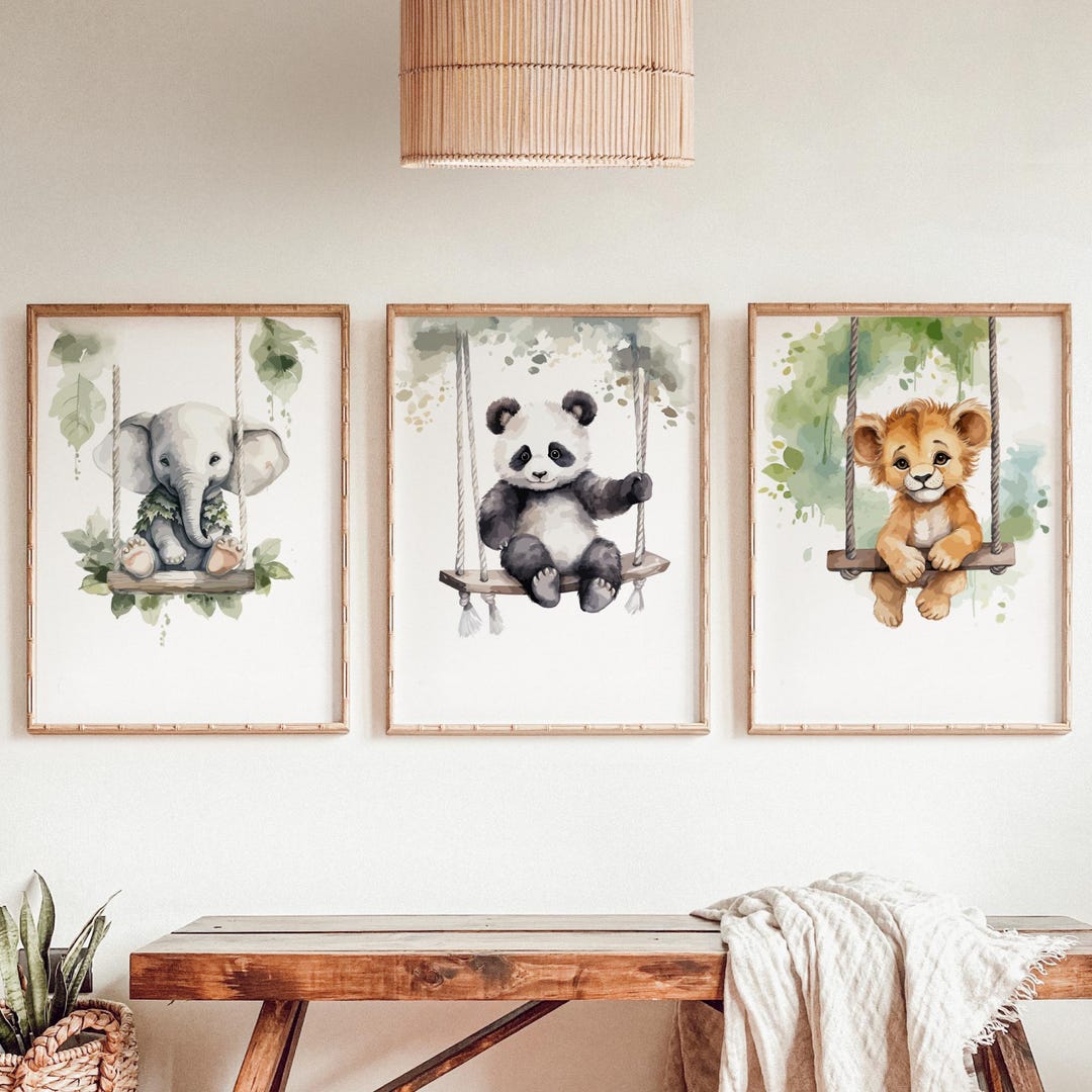Animal Posters, Choice of Animals, Set of 3, Children's Room Posters ...