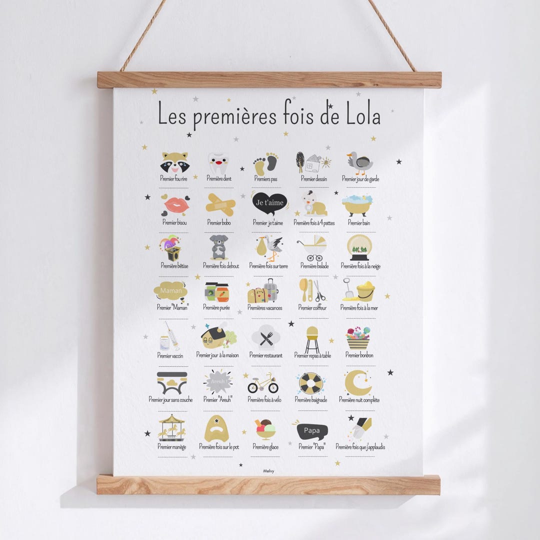 Baby's Firsts Poster, Personalized Poster, Baby Shower Gift, Unisex ...