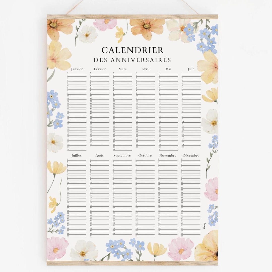 Birthday Calendar - Floral - Decorative and Useful - Elegant Calendar ...