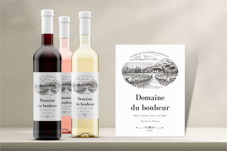 Étiquette vin étiquette annonce grossesse étiquette à coller - Etsy France