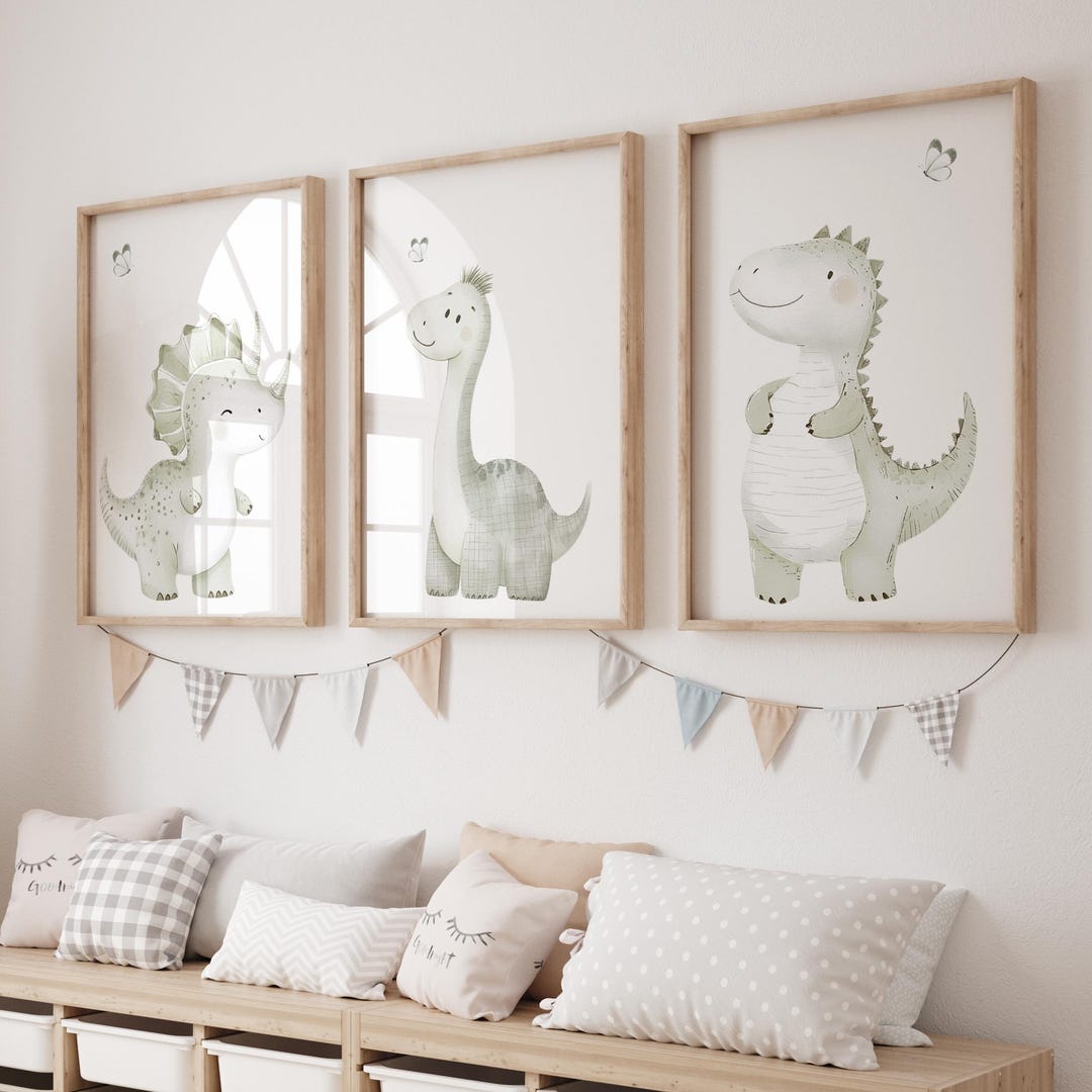 Printable Dinosaur Posters - Set of 3 - Trio of Dinosaur Posters - Baby ...