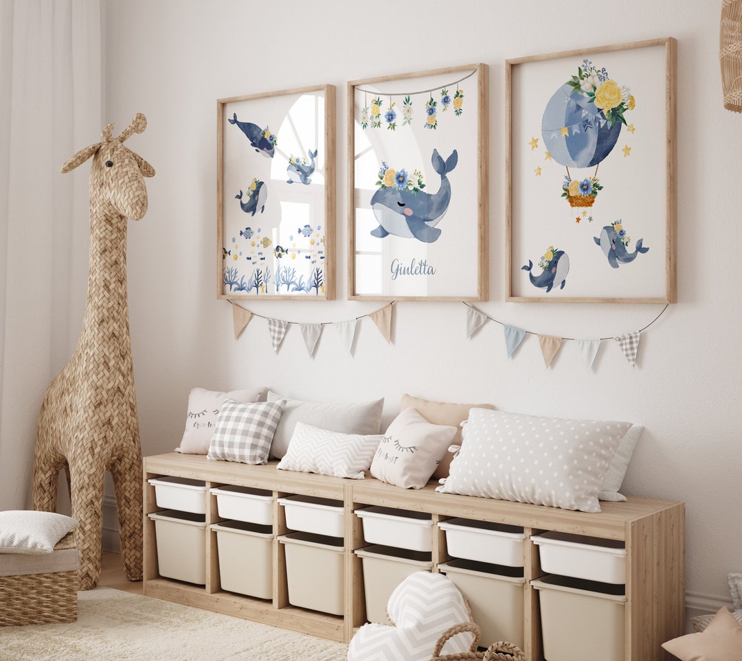 Whale and First Name Posters Whale Decoration Magnificent Whales With ...