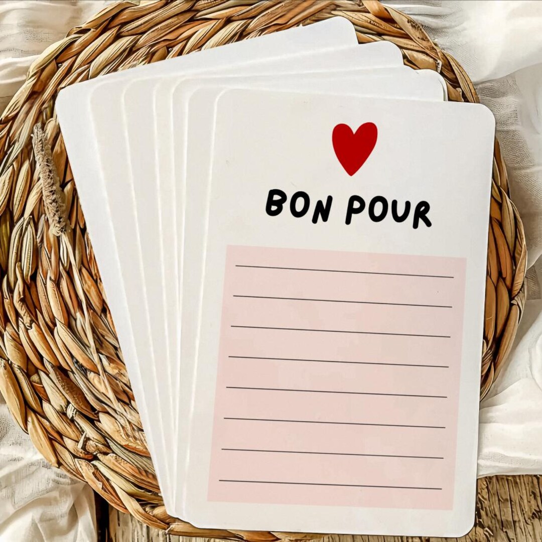 Set of 10 Gift Cards - Love Coupons to Fill in - Valentine's Day Gift ...