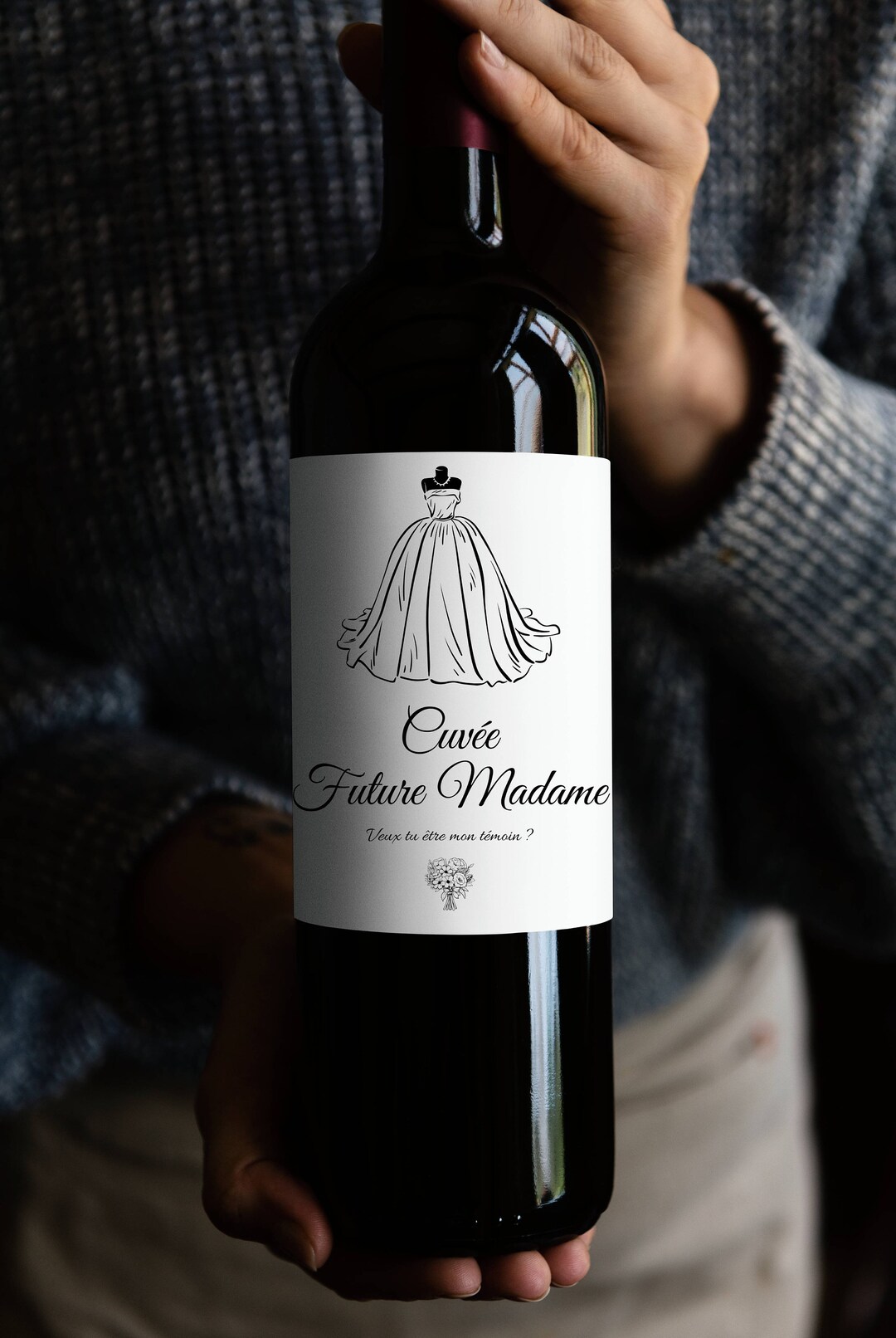 Wine Label Witness Request Wife's Witness Wedding Announcement Original ...