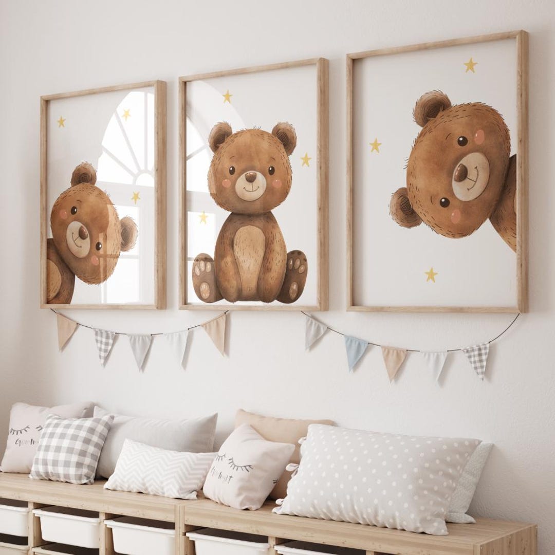 Bear Poster Set - Hide and Seek Teddy Bear - Mixed Posters - Children's ...