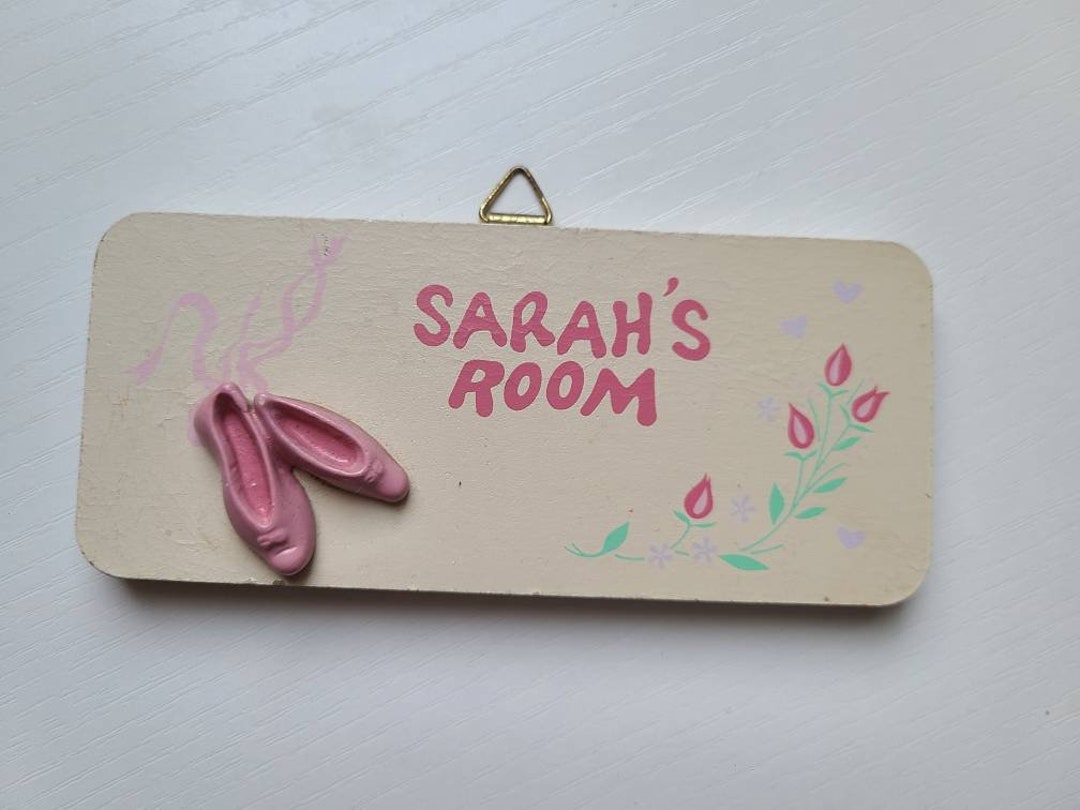 90s Wooden Russ Ballerina Name Plaque Sarah's Room - Etsy