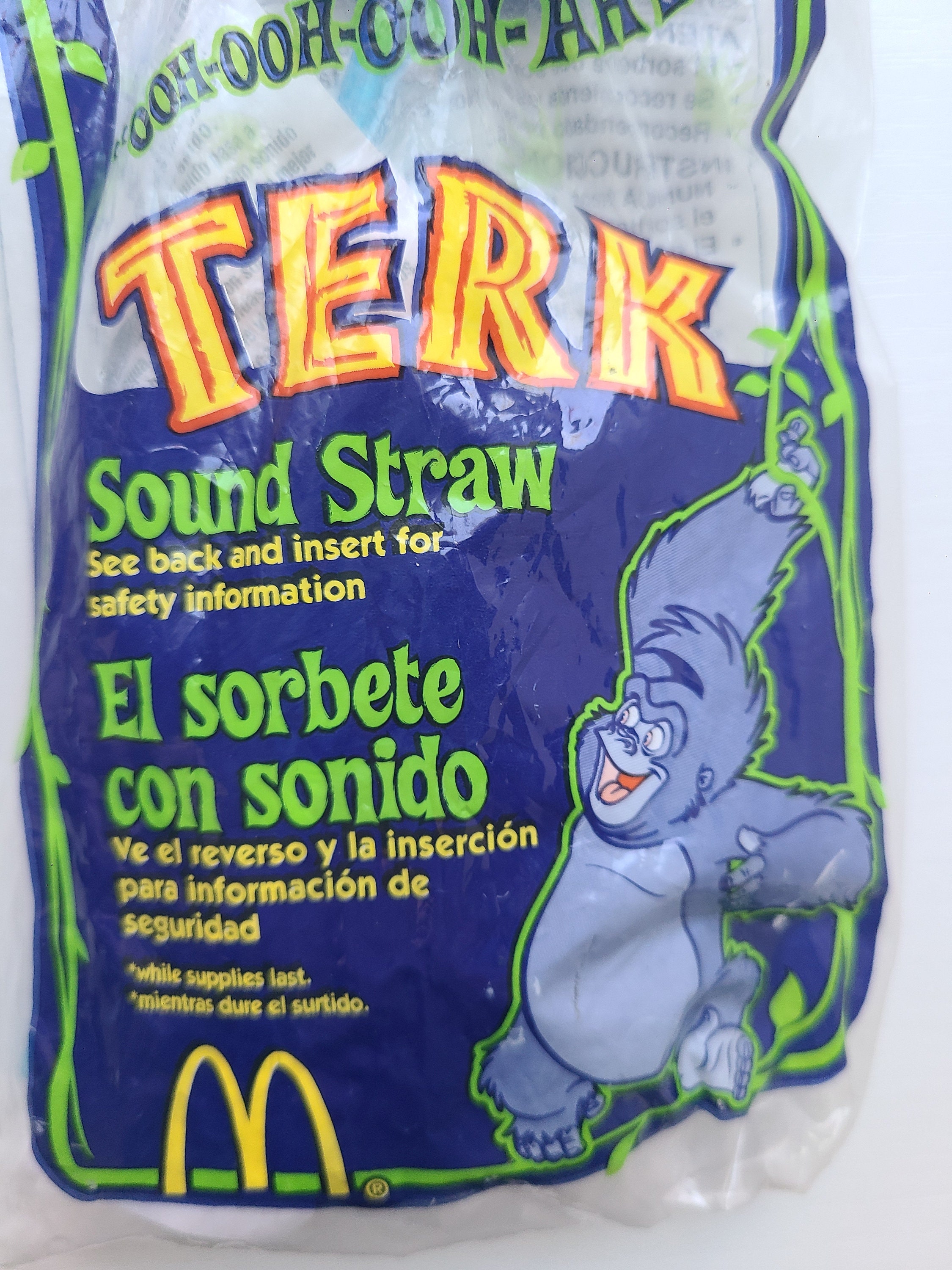 1999 Tarzan Terk Sound Straw Mcdonald's Toy - Etsy