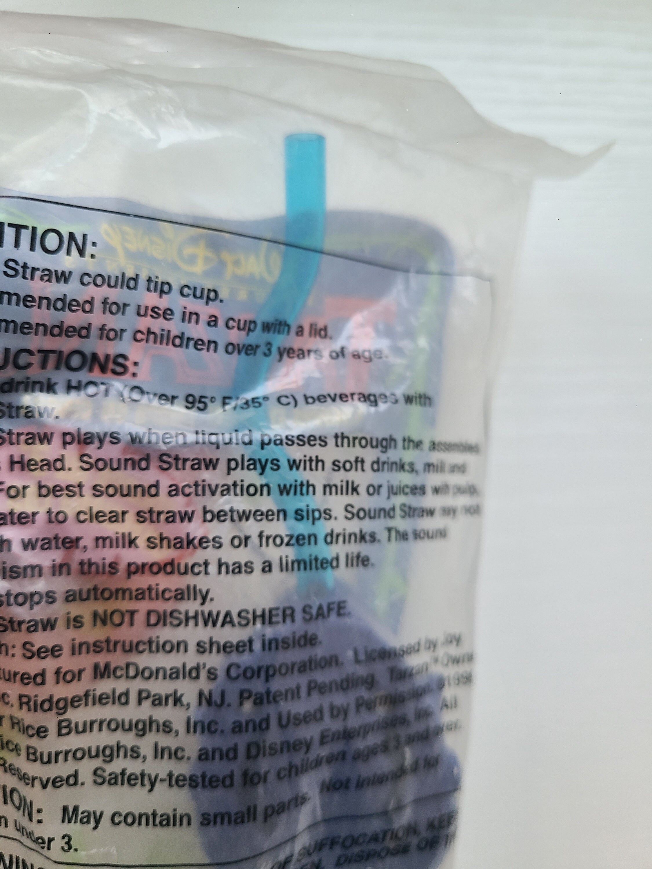 1999 Tarzan Terk Sound Straw Mcdonald's Toy - Etsy