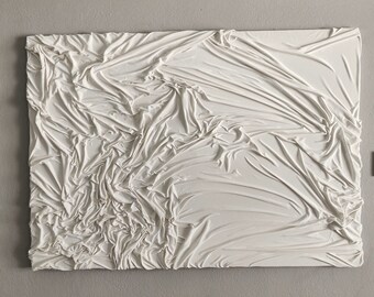 30x40 Large Textured Wall Art, Beige and White Textured Painting, Arches Plaster Art ...