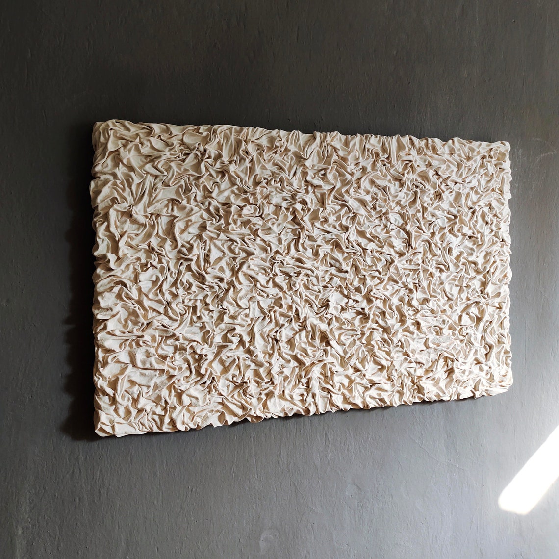 Wrinkled White Fabric Textured Abstract 3D Relief Canvas - Etsy